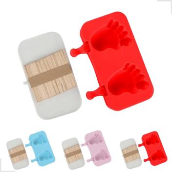Forma De Picolé Silicone Sorvete 50 Palitos Formato Pegadas - Ke home ...