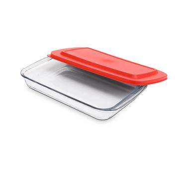 Forma de Vidro com Tampa Retangular Cheff 2,2L - Brinox - Formas e ...