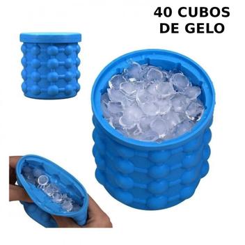 Forma para Gelo com Balde Ice Cube Azul Faz 40 Cubos de Gelo Rischioto ...