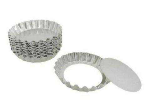Forma Torta Crespa Fundo Falso 5cm Kit 12 Peças Em Alumínio (Mini ...