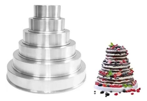 Formas Redonda P/ Bolo Naked Cake 6 Peças 5cm Altura (baixa) - Chicky ...