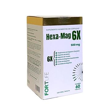 Fortlife hexa mag 6x magnesio 6 tipos em capsulas - Cloreto de Magnésio / Magnésio Dimalato ...