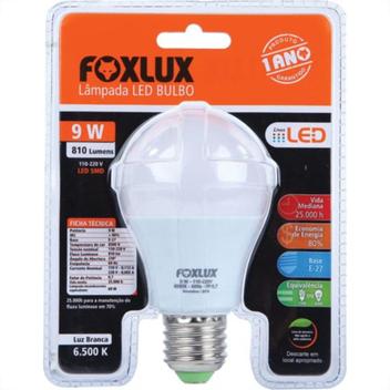 Foxlux Lamp Led Bulbo 09W 6500K - FOXLUX ELETRICA - Lâmpada de LED ...