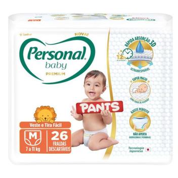 Fralda Baby Personal Premium Pants Jumbo M 26un - Personal Baby ...
