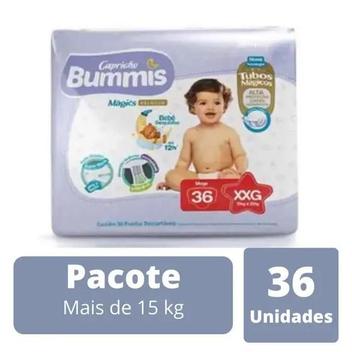 Fralda Capricho Bummis 1 Pacote Tamanho XXG Com 36 Unidades - Acima de ...