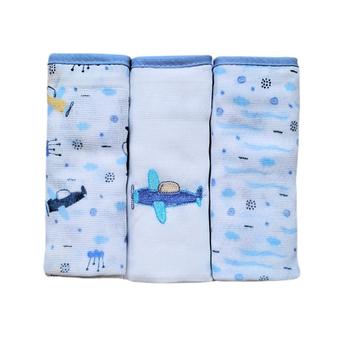 Fralda de Pano Bebê com Bainha kit c/3 un com Estampa e Bordado Baby ...