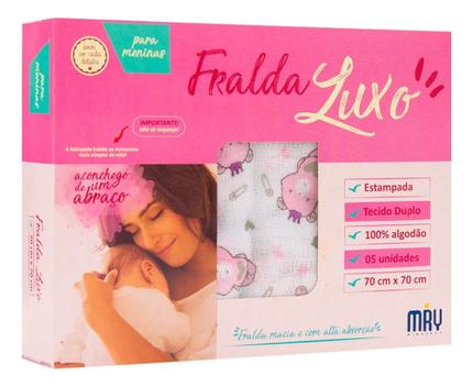 Fralda de Pano Bebê Luxo Tecido Duplo 100% Algodão Estampada 70x70cm ...