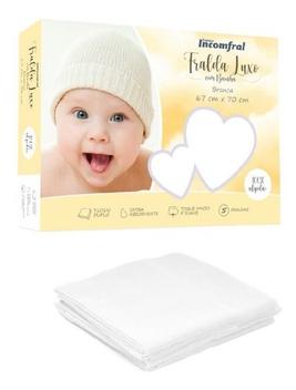 Fralda De Pano Luxo Com Bainha Branca Incomfral - 5 Unidades ...
