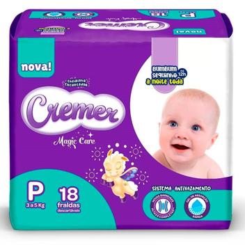 Fralda Descartável Cremer Jumbinho Tamanho P - 8 Pacotes com 18 Fraldas ...