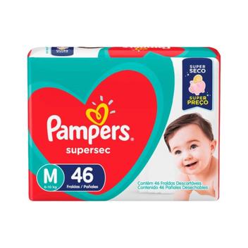 Fralda Descartável Infantil Pampers Supersec M 46 Unidades - Fralda ...