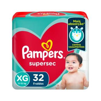 Fralda Descartável Pampers Supersec Xg 32 Unidades - Fralda Descartável ...