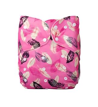 Fralda Ecológica Reutilizável Criança 30kg a 48kg Rosa Penas ...
