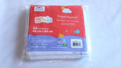 Fralda Especial Branca Lisa Bambi Incomfral com 5 unidades - Fralda de ...