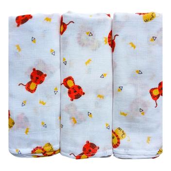 Fralda estampada bebe com bainha de tecido 100% algodão camada dupla ...