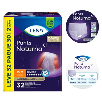 Fralda Geriátrica Tena Pants Noturna Incontinência Severa 32 Tamanho P ...