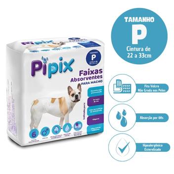 Fralda Higiênica Descartável para Cães Pet Pipix Macho 6 Unidades - Cachorro - Magazine Luiza