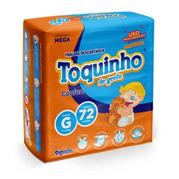 Fralda Infantil Toquinho de Gente Confort G 72 Unidades - Fralda ...