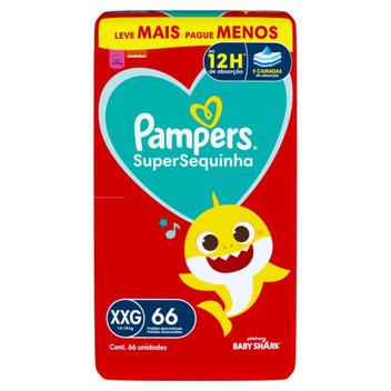 Fralda Pampers Super Sequinha XXG 66 Unidades - Fralda Descartável ...