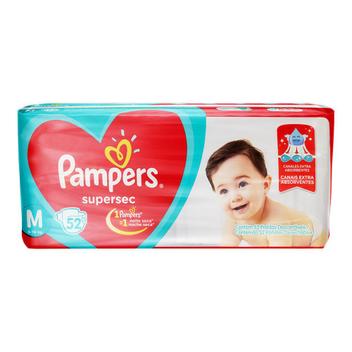 Fralda Pampers Supersec M Com 52 Unidades - Fralda Descartável ...