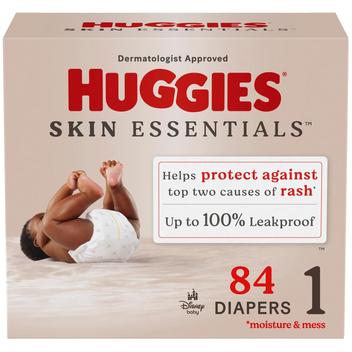 Fraldas Huggies Skin Essentials Tamanho 1 (4-6kg) - Pacote com 84 Unidades - Fralda Descartável ...