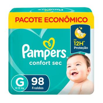 Fraldas Pampers Confort Sec G 98 Unidades - Fralda Descartável ...