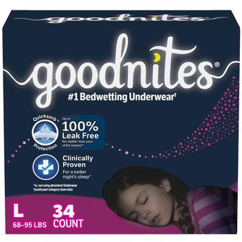 Fraldas para Incontinência GoodNites Girls - Tamanho L (68-95 Libras ...