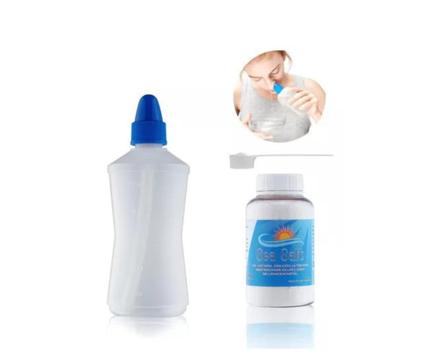 Frasco Para Lavagem Nasal 250ml + Soro Limpeza Nariz 100g - Sea Salt ...