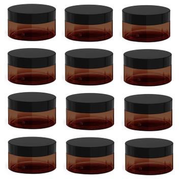 Frascos de cosméticos BallHull Amber Plastic 30 mL com tampa preta 12 ...
