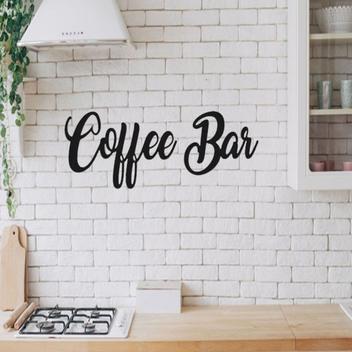 Frase Coffee Bar Mod 3 Letras Palavras Mdf Aplique De Parede Decorativo ...