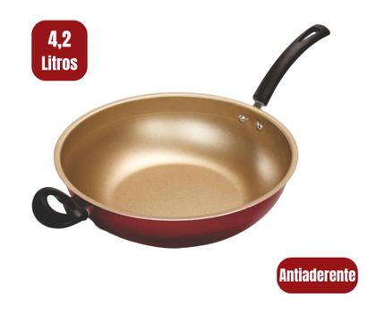 Frigideira Wok Panela de Aluminio Panela Frigideira Grande Funda ...