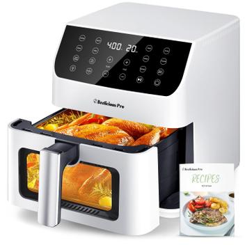 Fritadeira Air Fryer Beelicious 5,5L 12 em 1 Digital 40+ Receitas ...
