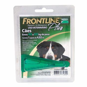 FRONTLINE PLUS XL - para cães de 40 até 60kg - Merial - Antipulga e ...