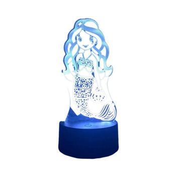 Frozen Princess Anna Elsa Olaf 3D LED Night Light Acrílico Ilusão ...