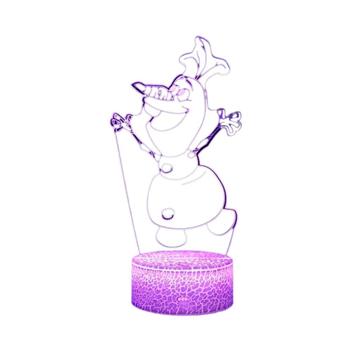 Frozen Princess Anna Elsa Olaf 3D LED Night Light Acrílico Ilusão ...