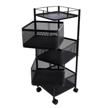 Fruteira De Chão Moderna Inox Multiuso Para Cozinha 4 Andares Gaveta ...