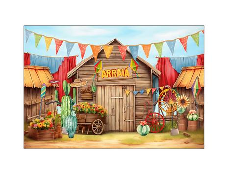 Fundo Fotográfico 2,20 x 1,50 - Festa Junina Celeiro 032 - Via Cores - Fundo Fotográfico ...