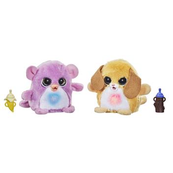 FurReal Fuzzalots Puppy and Monkey Color Change Interactive Feeding Toy ...