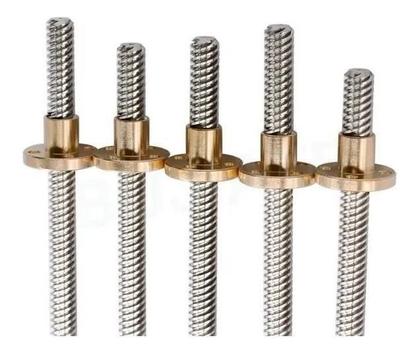 Fuso Trapezoidal Tr8 300Mm Passo 8 + Castanha De Bronze Cnc - Rolamento ...