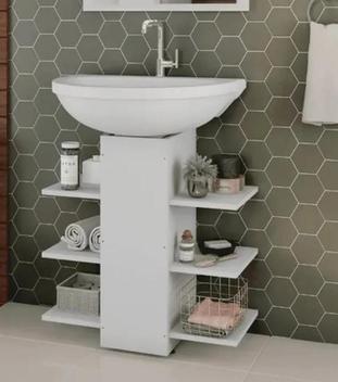 Gabinete Banheiro Pia Canopus 100% Mdf Resistente Humidade - E-Tech ...