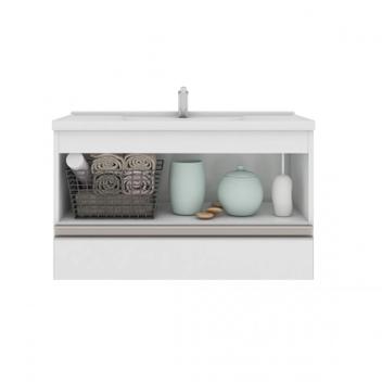 Gabinete de Banheiro 1 Cuba sem Torneira 1 Gaveta Treviso Mgm Móveis ...