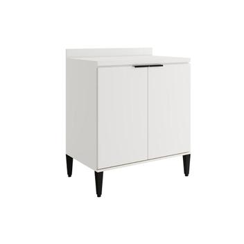 Gabinete de Cozinha Modulado Balcão Alpha 2507 2 Portas c/ Tampo 80cm Branco - Carraro ...