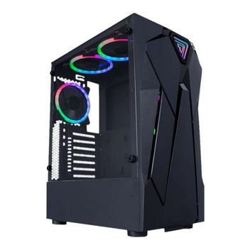 Gabinete K-Mex Gamer Cg-01Kf Reactor Infinite Preto Led Rgb ...