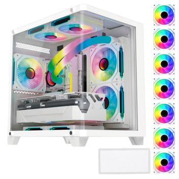 Gabinete Pc Gamer Aquário Branco 7 Fans Rgb Vidro Boleado - HAYOM ...
