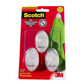 Gancho transparente medio scotch 3 ganchos - 3m - Gancho - Magazine Luiza