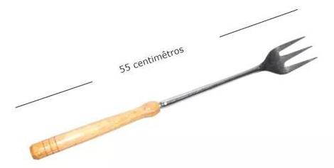 Garfo 53 Cm Industrial Grande Alumínio Cabo De Madeira - Spero - Garfo ...