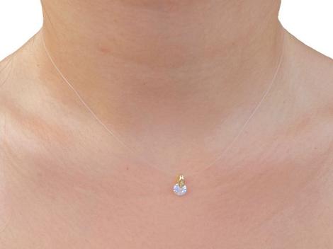 Gargantilha Ponto De Luz No Fio De Nylon E Pingente Zircônia - Andreia ...