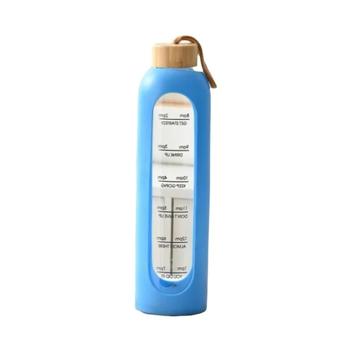 Garrafa De Água De Vidro De 1 Litro (32oz) Com Marcação De Tempo, Tampa ...
