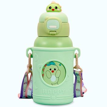Garrafa De Água Infantil 500ml com canudo de silicone garrafinha ...