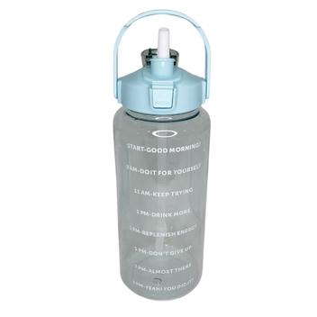 Garrafa de Água Transparente 2L com Alça Canudo e Adesivos - Cim ...
