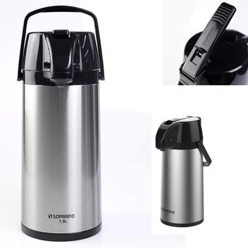 Garrafa De Inox Termica Café Chá 1,9 Litros Pressão Soprano - Garrafa ...